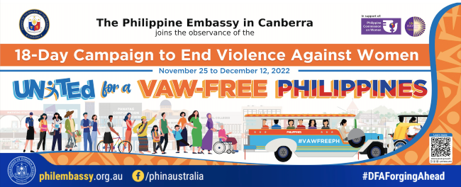 The Philippine Embassy in Canberra joins the observance of the 18-Day Campaign (November 25 to ...